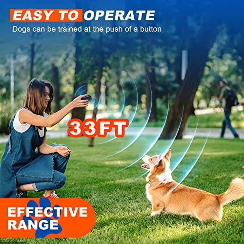 Anti Barking Device, 3 Mode Dual Sensor Upgraded Bark Control Device, 33Ft Range Ultrasonic Dog Bark Deterrent Pet Behavior Training