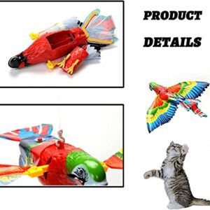 Flying Bird cat Toy, Simulated Bird Interactive cat Toy, Simulated Flying Bird Hanging pet Toy, Interesting Hanging Rotating pet Toy (with Light and Music)