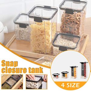 Airtight Food Storage Container with Lids - BPA Free Clear Plastic Kitchen and Pantry Organization Canisters, Dry-Food-Storage Containers Set For Flour, Cereal, Sugar, Coffee, Rice, Nuts, Etc