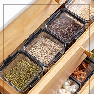 Airtight Food Storage Container with Lids - BPA Free Clear Plastic Kitchen and Pantry Organization Canisters, Dry-Food-Storage Containers Set For Flour, Cereal, Sugar, Coffee, Rice, Nuts, Etc