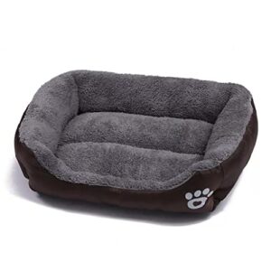 wxbdd dog house soft fleece nest dog baskets mat autumn winter waterproof kennel large pet cats dogs bed warm cozy (color : dark brown, size : 80x60cm)