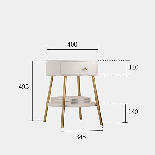 SJYDQ Fashion Nightstands Cabinet Personality Fashion Bedside Bedroom Light Fashion Round Side