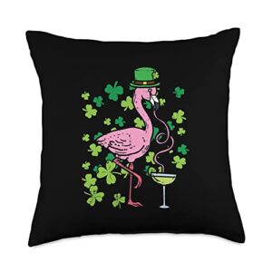 st patricks day decor men women boys girls kids st patricks day irish flamingo saint pattys paddys women throw pillow, 18x18, multicolor