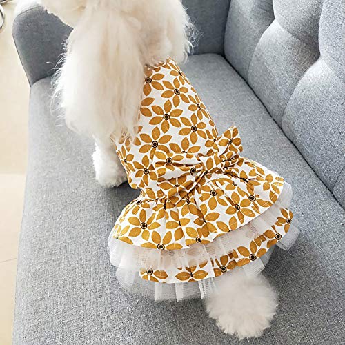 Small Dog Pajamas and Cute Spring Skirt Dog Clothes Teddy Summer Bow Boy Girl Lightweight Soft Cotton Vests for Puppy Thin Skirt Pet Clothes