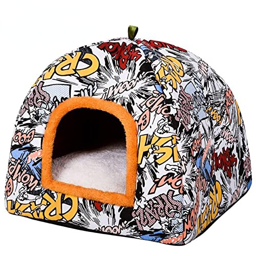 Yurt Dog House and Kitty Litter Closed Folding Villa Strawberry Nest Pet Supplies