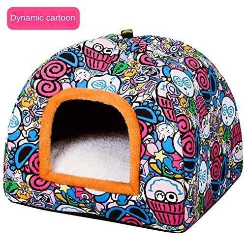 Yurt Dog House and Kitty Litter Closed Folding Villa Strawberry Nest Pet Supplies