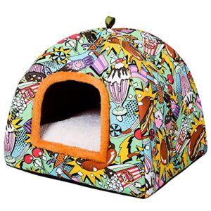 Yurt Dog House and Kitty Litter Closed Folding Villa Strawberry Nest Pet Supplies