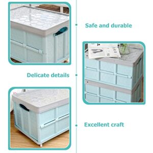 Cabilock Planter Trolley Lidded Storage Bin Collapsible Storage Box Stackable Clothes Storage Box With Wheel Car Trunk Storage Box(16.54 x 11.42 x 9.45 inch)