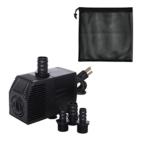 Simple Deluxe 290GPH 28W Submersible Water Pump, ETL Certified with a Free 13"X13" Pond Pump Filter Bag for Aquariums, Fish Tank, Pond, Fountain, Hydroponics