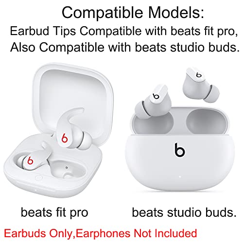 DMZHY 6 Pairs White Small Earbud Tips Fit for Beats Fit Pro Ear Tips Buds Replacement Earbud Tips Earbud Replacement Tips Ear Covers Earbuds Rubber Tips Earbud Caps Fit for Beats Studio Buds Ear Tips