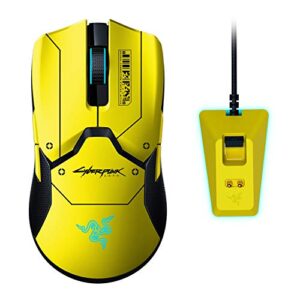 razer viper ultimate lightweight wireless gaming mouse & rgb charging dock: hyperspeed wireless technology - 20k dpi optical sensor - 78g lightweight - optical mouse switch - cyberpunk 2077 edition