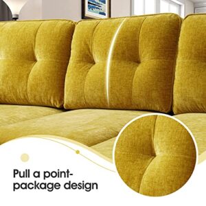 ASHOMELI Sectional Sofa Couch with Chaise，Modern Linen Fabric L-Shaped Couch 3-Seat Sofa Sectional，Suitable for Living Room, Apartment, Small Space