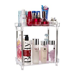 CGBE Makeup Organizer for Vanity, Large Capacity Cosmetic Organizer and 2-Tier Counter Shelf Bathroom Countertop Organizer