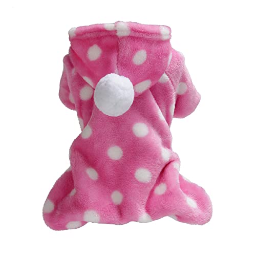 Pet Clothes Dog Plush 4 Leg Wear Buttons Rainbow Printed Hooded Outerwear T-Shirt Apparel Soft and Breathable Basic Outfits