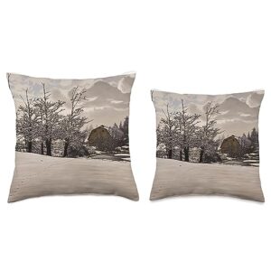 Art by Anjenette Snowy Footprints Throw Pillow, 18x18, Multicolor