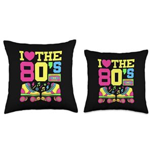 80's Themed Clothes & Outfits For Women Girls Kids Heart 80s 1980s Fashion Theme Party Outfit Eighties Costume Throw Pillow, 18x18, Multicolor