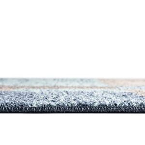 Rugs.com Equinox Collection Rug – 7' x 10' Blue Gray Low Rug Perfect for Bedrooms, Dining Rooms, Living Rooms