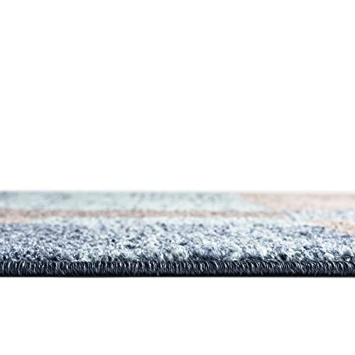 Rugs.com Equinox Collection Rug – 7' x 10' Blue Gray Low Rug Perfect for Bedrooms, Dining Rooms, Living Rooms