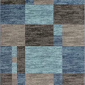 Rugs.com Equinox Collection Rug – 7' x 10' Blue Gray Low Rug Perfect for Bedrooms, Dining Rooms, Living Rooms