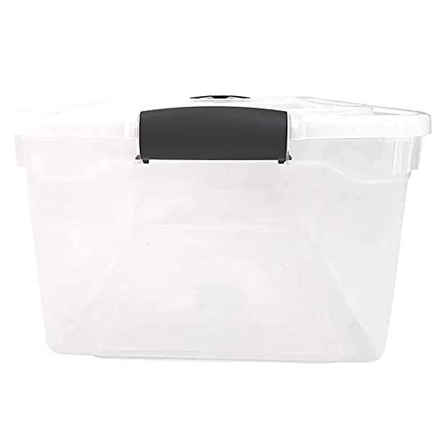 HOMZ Multipurpose 64 Quart Clear Storage Container Tote Bins with Secure Latching Lids for Home or Office Organization (4 Pack)