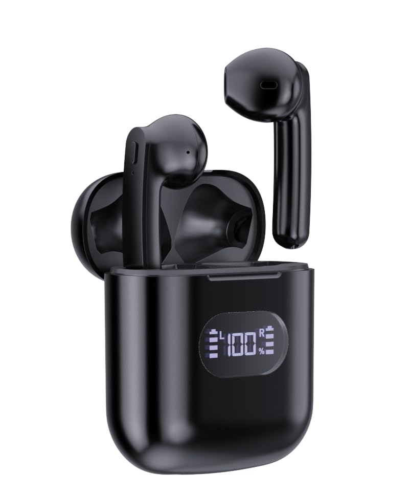 Wireless Earbuds, Bluetooth 5.3 Earbuds 36H Playtime LED Power Display Earbuds with Wireless Charging Case