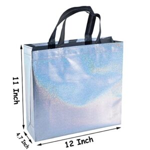 Tendwarm 6 Pcs Gift Bags Iridescent Reusable Large Gift Bag with Handles for Party Wedding