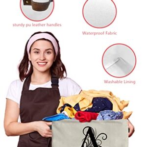 Personalized Gift for Women/Men, Customs Basket with Name Storage Bins for Organizing Shelves, Letter A Collapsible Custom Storage Boxes with Handle, Monogram Words Customized Closet Organizers