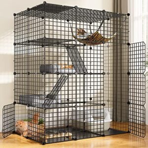 yitahome large cat cage indoor enclosure metal wire 4-tier kennels diy cat playpen catio with large hammock for 1-3 cats