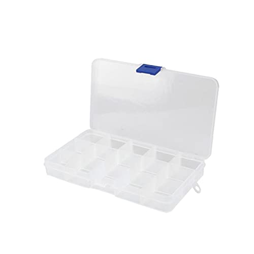 MILEVO jewelry storage box Compact Adjustable 15 Compartment Plastic Storage Box Jewel Case Tool Container