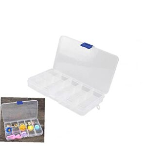 MILEVO jewelry storage box Compact Adjustable 15 Compartment Plastic Storage Box Jewel Case Tool Container