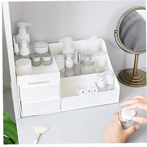 Makeup Organizer Uncluttered Designs Makeup Organizer with Drawers Cosmetic and Jewelry Storage Display Boxes for Vanity Skin Care Products White S 1pc