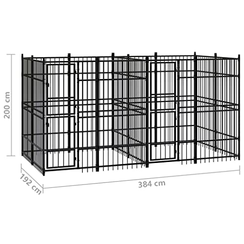 loibinfen Outdoor Heavy Duty Dog Kennel, Steel Dog Playpen,78.7" Height Portable Dog Fence, Dog Crate Cage Kennel Outdoor Dog House, Dog Exercise Pen for Small/Medium/Large Dogs, 79.3 ft²