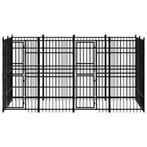 loibinfen Outdoor Heavy Duty Dog Kennel, Steel Dog Playpen,78.7" Height Portable Dog Fence, Dog Crate Cage Kennel Outdoor Dog House, Dog Exercise Pen for Small/Medium/Large Dogs, 79.3 ft²