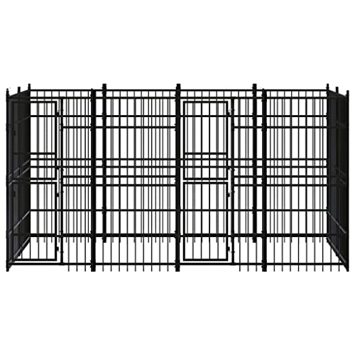 loibinfen Outdoor Heavy Duty Dog Kennel, Steel Dog Playpen,78.7" Height Portable Dog Fence, Dog Crate Cage Kennel Outdoor Dog House, Dog Exercise Pen for Small/Medium/Large Dogs, 79.3 ft²