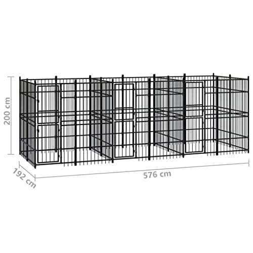 loibinfen Outdoor Heavy Duty Dog Kennel, Steel Dog Playpen,78.7" Height Portable Dog Fence, Dog Crate Cage Kennel Outdoor Dog House, Dog Exercise Pen for Small/Medium/Large Dogs, 119 ft²