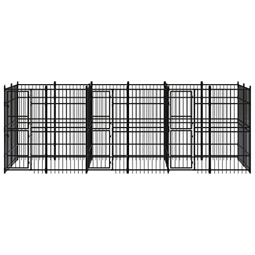 loibinfen Outdoor Heavy Duty Dog Kennel, Steel Dog Playpen,78.7" Height Portable Dog Fence, Dog Crate Cage Kennel Outdoor Dog House, Dog Exercise Pen for Small/Medium/Large Dogs, 119 ft²