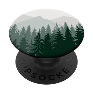 pine tree mountain scene forest mountains landscape pattern popsockets standard popgrip