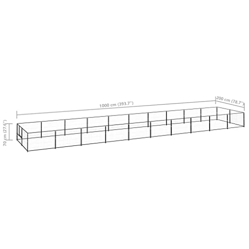 loibinfen Dog Fence Outdoor,393.7"x 78.7"x 27.6" Outdoor Dog Playpen Heavy Duty Dog Kennel House with Lockable Latch,Dog Crate Exercise Pens Outdoor Pet Puppy Playpen,Black 215.3 ft²