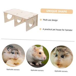 balacoo Funny Chamber Hideout Cabin and Hamsters Maze Ferret Toy Pet Hut Small Multi Clear Dwarf Compartment Window Chinchilla Hide for Squirrel Gerbil Hiding Wooden Nest Hamster