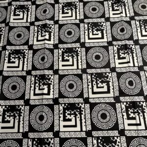 Black and White Ankara #1 Fabric 1 Yard, Mud Fabric African Fabric, 100% Cotton African Cloth, Ankara Head Tie Scarf, African Print Wax, One Yard Ankara African Print