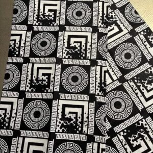 Black and White Ankara #1 Fabric 1 Yard, Mud Fabric African Fabric, 100% Cotton African Cloth, Ankara Head Tie Scarf, African Print Wax, One Yard Ankara African Print