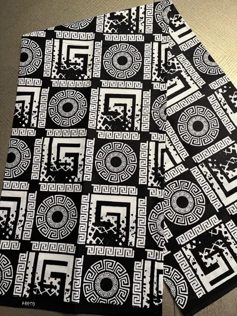 Black and White Ankara #1 Fabric 1 Yard, Mud Fabric African Fabric, 100% Cotton African Cloth, Ankara Head Tie Scarf, African Print Wax, One Yard Ankara African Print