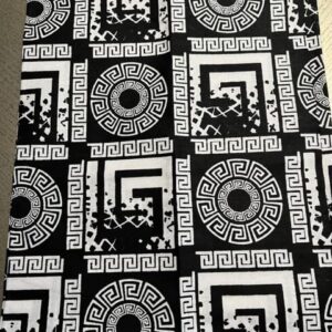 Black and White Ankara #1 Fabric 1 Yard, Mud Fabric African Fabric, 100% Cotton African Cloth, Ankara Head Tie Scarf, African Print Wax, One Yard Ankara African Print