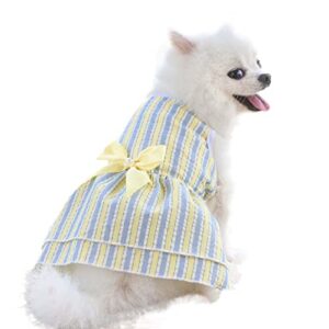 outfits for cats bow spring dress cat knot dog dress wedding stripes summer plaid skirt pet supplies pet clothes