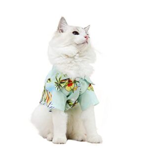 Pet Clothes for Medium Dogs Summer Pet Summer Floral Cat Shirt Hawaiian Printed Pet T Shirts Beach Seaside Puppy Shirt Sweatshirt for Small Cat