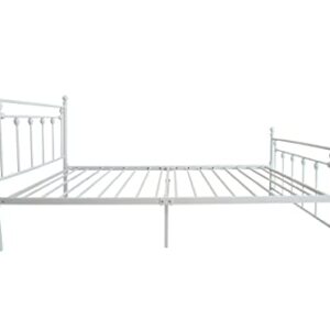 Anwickmak Twin Size Metal Bed Frame with Headboard and Footboard/No Box Spring Needed Mattress Foundation (White)