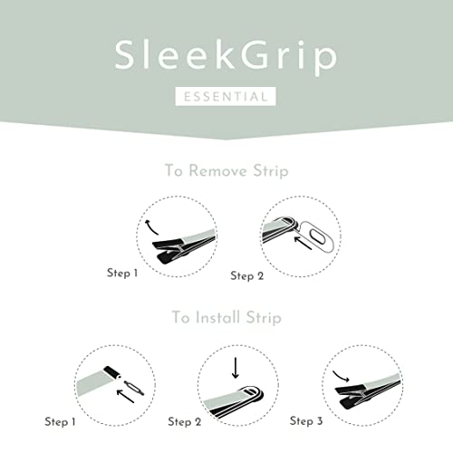 Swappable Ultra-Thin Phone Grip - Convertible Grip Holder Fits Most iPhone and Android Cases, Strap Holder Compatible with Wireless Chargers and Car Mounts - SleekStrip SleekGrip Essential