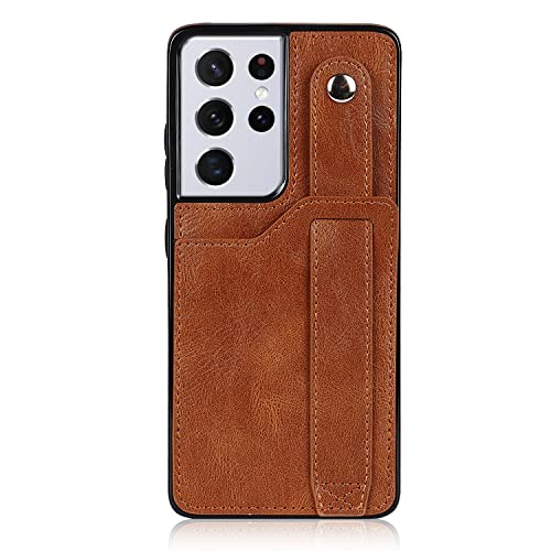 Phone Case Cover Compatible with Samsung Galaxy S21 Ultra Leather Wallet Phone Case Stand Wrist Strap Phone Case Adjustable Wrist Strap Phone Case Compatible with Samsung Galaxy S21 Ultra Bags Sleeves