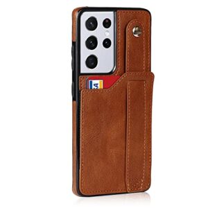 Phone Case Cover Compatible with Samsung Galaxy S21 Ultra Leather Wallet Phone Case Stand Wrist Strap Phone Case Adjustable Wrist Strap Phone Case Compatible with Samsung Galaxy S21 Ultra Bags Sleeves