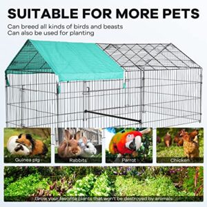 MGHH 87" x 40"Large Metal Chicken Coop Run Rabbit Enclosure Pen with Waterproof Cover Outdoor Backyard Farm Chicken Pen Cage Crate Pet Playpen Exercise Pen for Rabbit Duck Hen